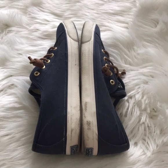 Sperry | Shoes | Sperry Top Sider Navy Blue Slip On Canvas Shoe | Poshmark